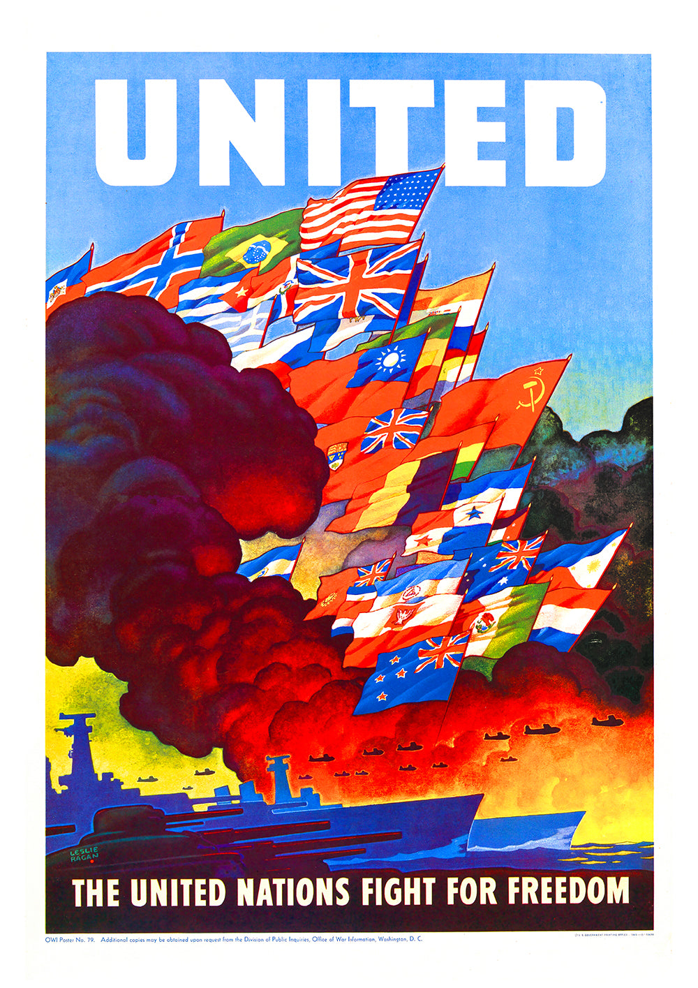The United Nations fight for freedom — American World War Two poster ...